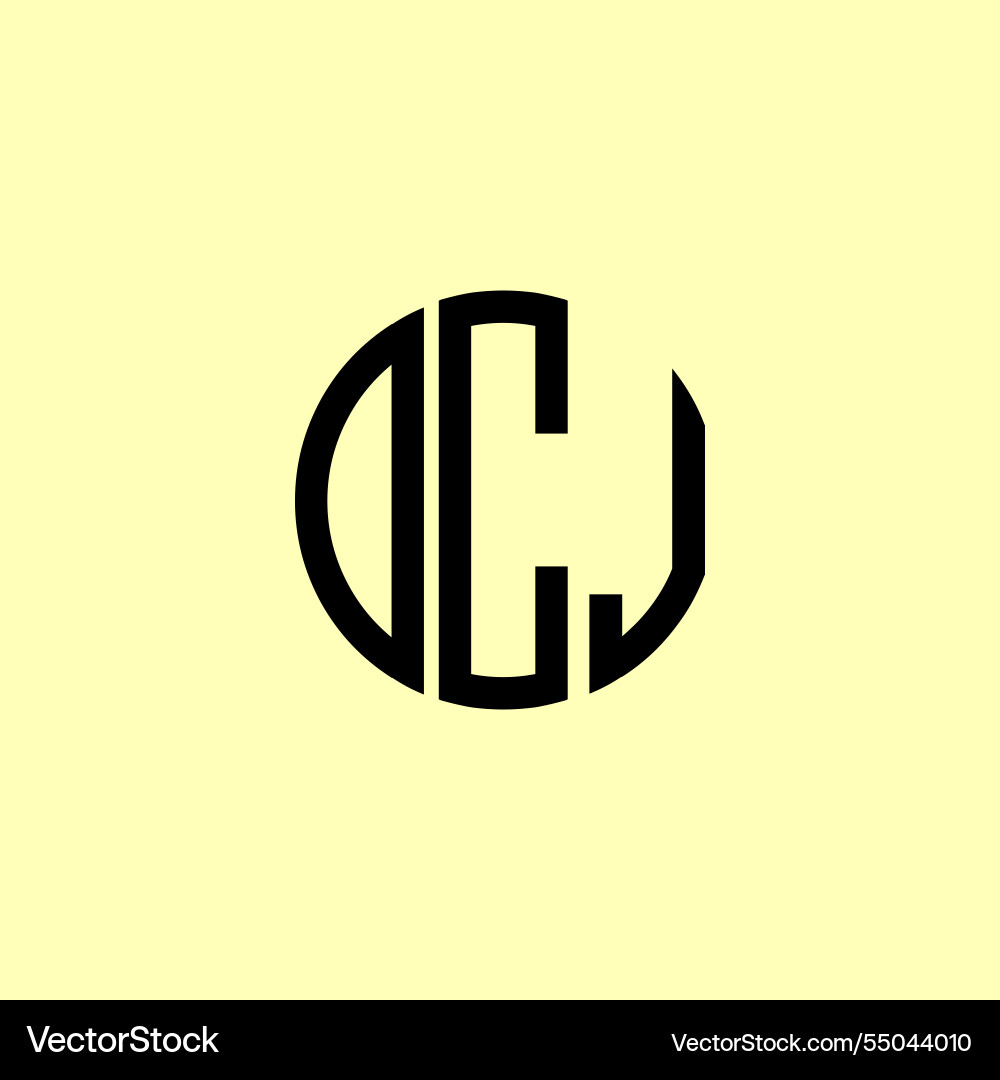 Creative rounded initial letters dcj logo Vector Image