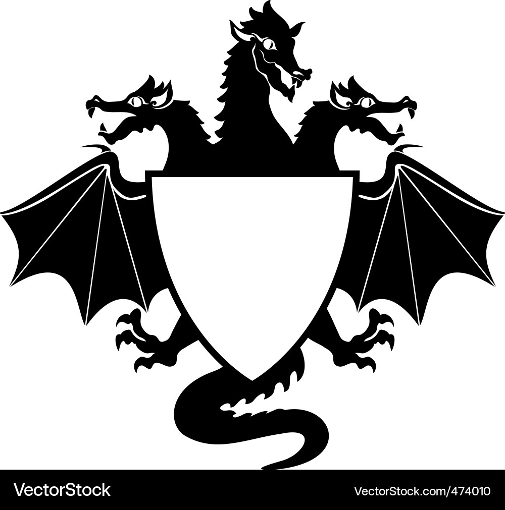 Dragon Shield Emblem Royalty Free Vector Image