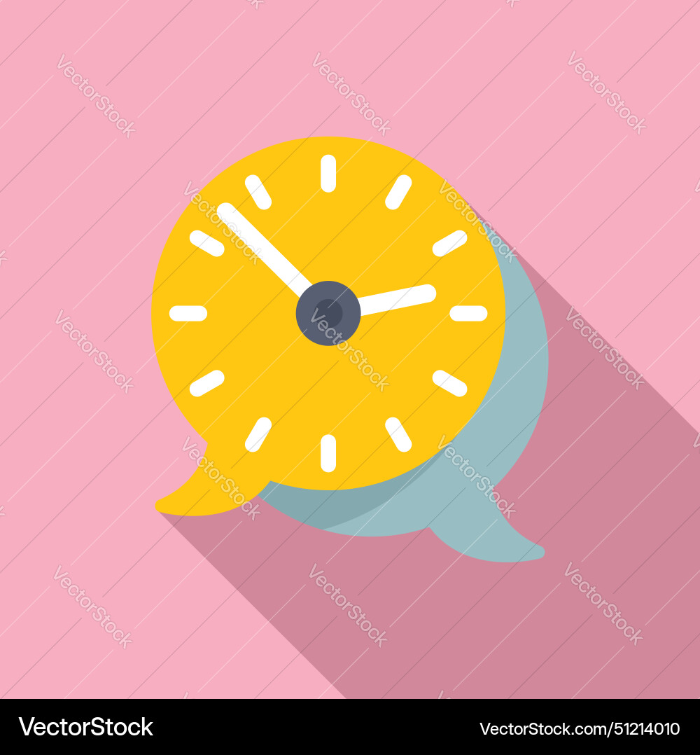 Duration time of chat meeting icon flat Royalty Free Vector