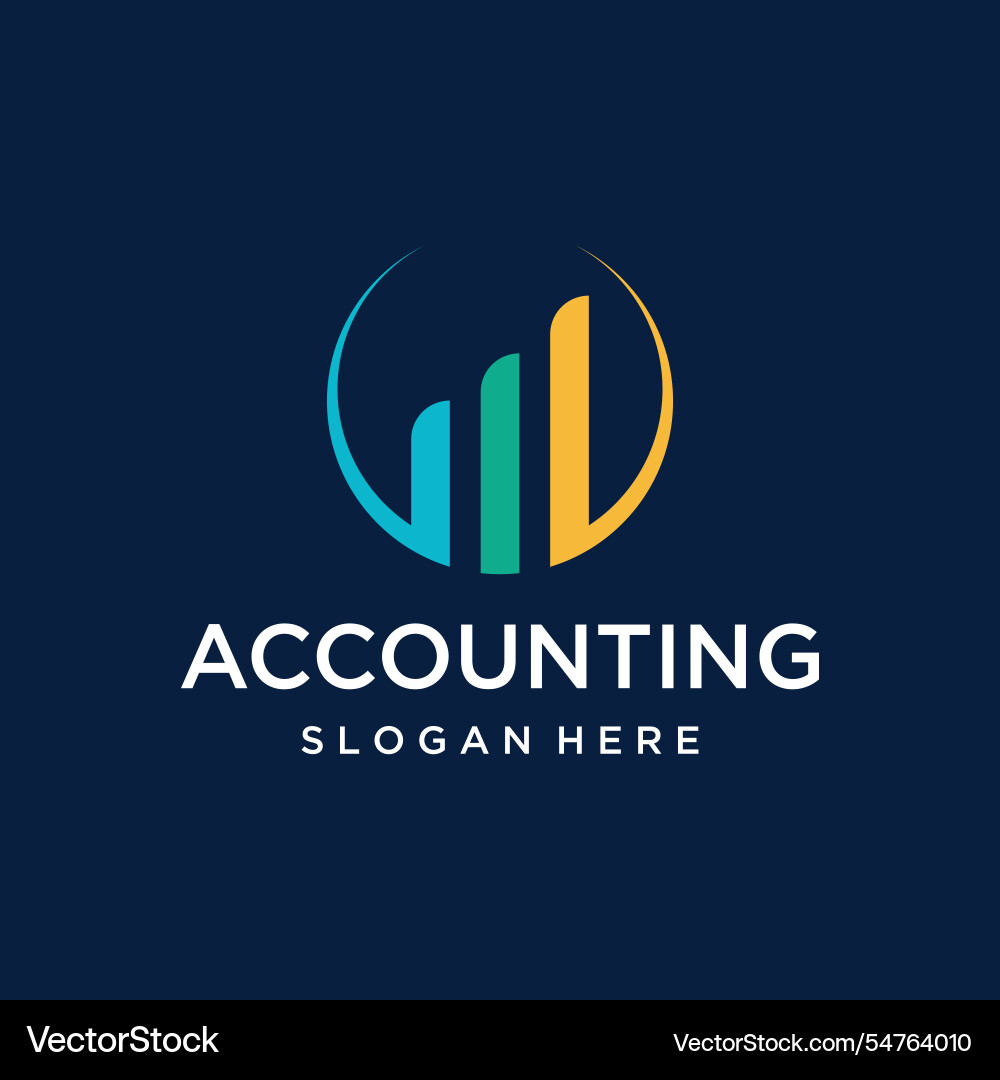 Financial accounting logo with check mark Vector Image