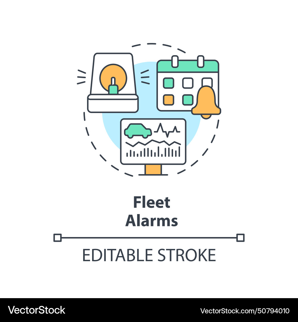 Fleet alarms multi color concept icon Royalty Free Vector