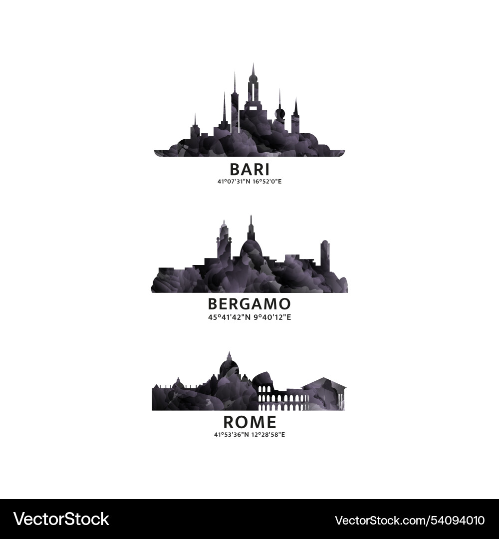 Italy cities logo and icon set graphic collection Vector Image