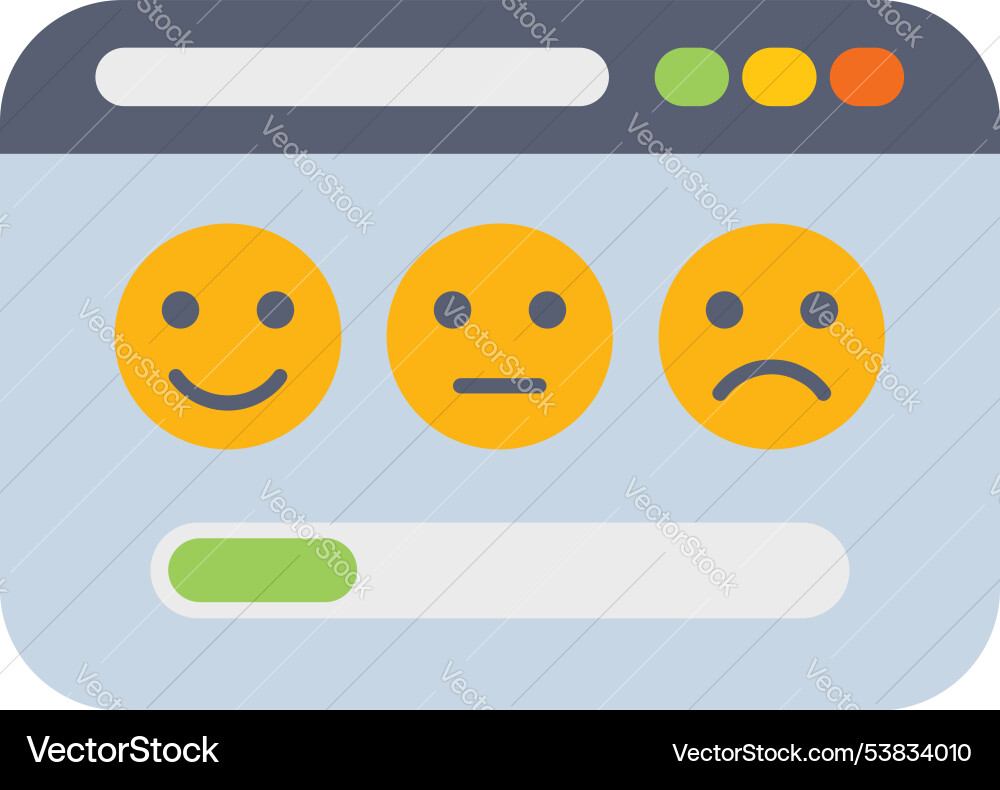 Online survey with emojis showing customer Vector Image