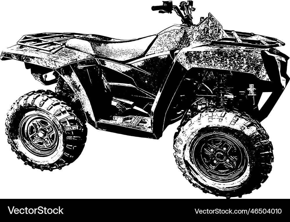 Quad 4 wheeler atv Royalty Free Vector Image - VectorStock