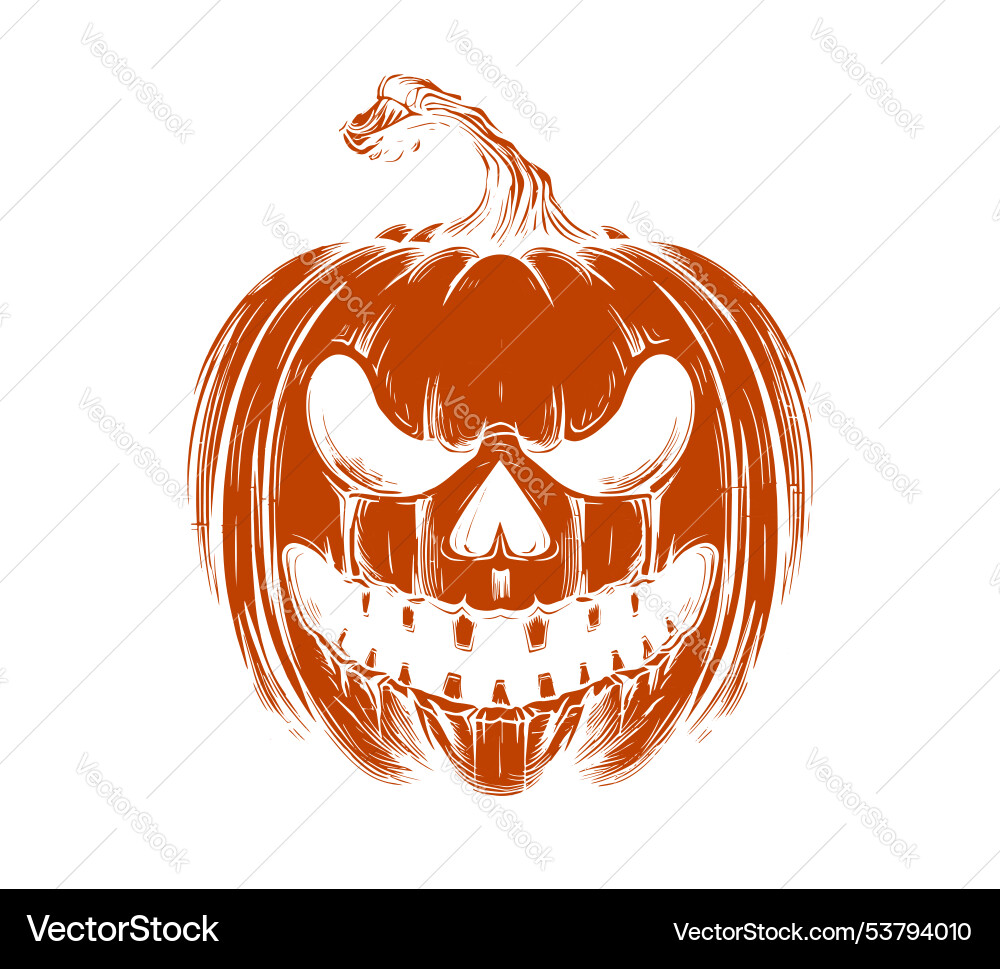 Scary pumpkin spooky horror element image scary Vector Image