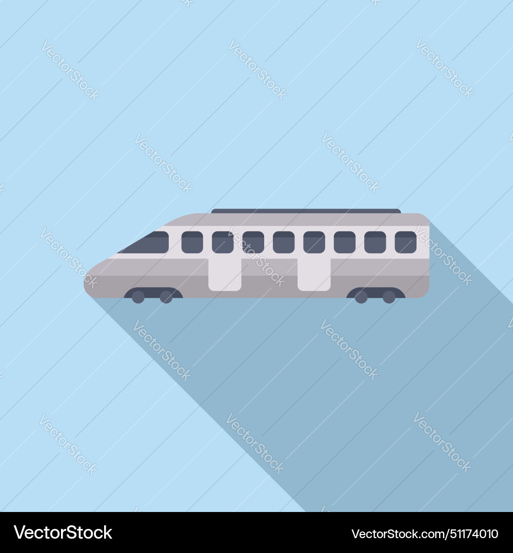 Steel front train icon flat fast speed Royalty Free Vector