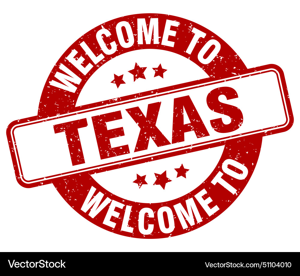 Welcome to texas stamp round sign Royalty Free Vector Image