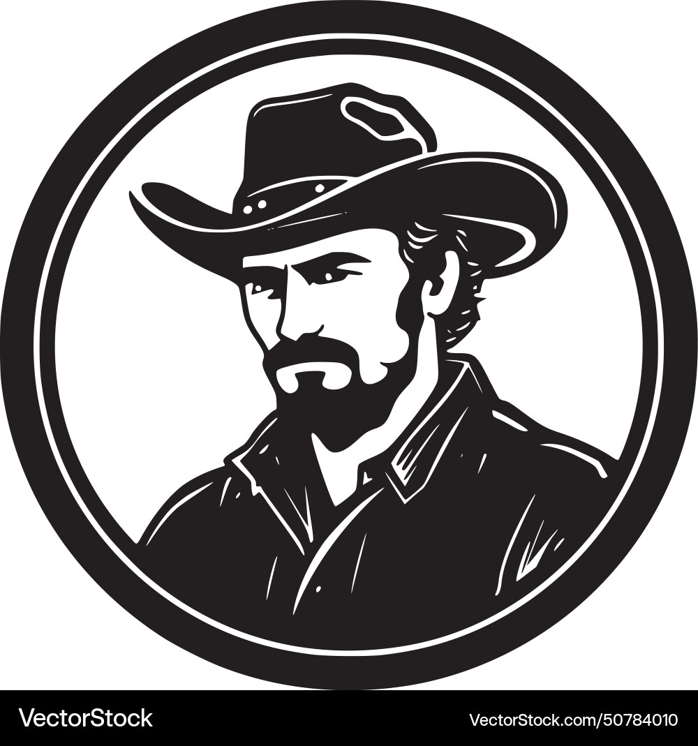 Western - minimalist and flat logo Royalty Free Vector Image