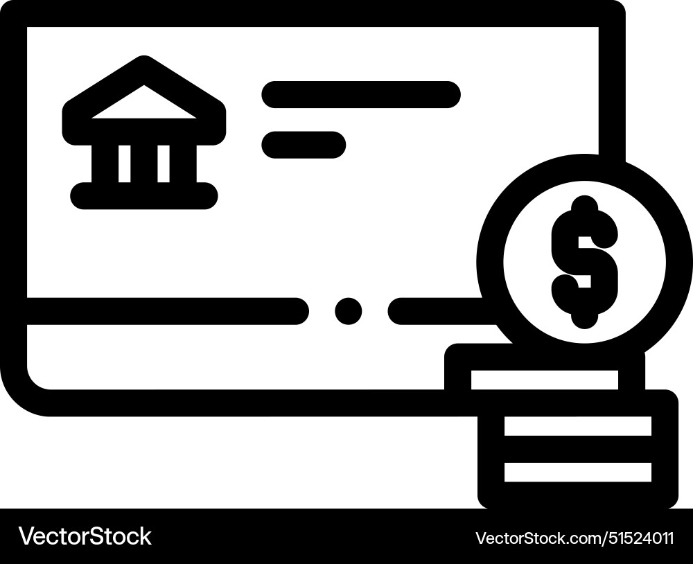 Bankbook icon thin linear style design isolated Vector Image