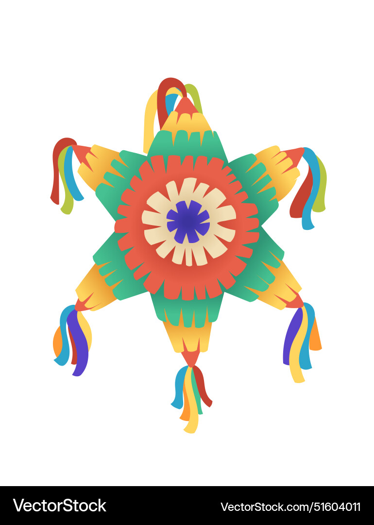 Colorful star shaped pinata tradition carnival Vector Image