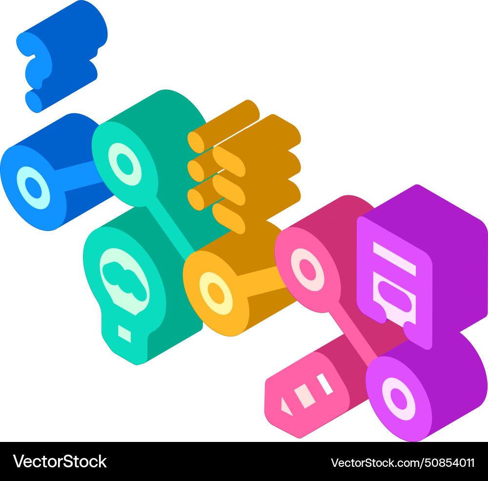 Design sprint ux ui isometric icon Royalty Free Vector Image