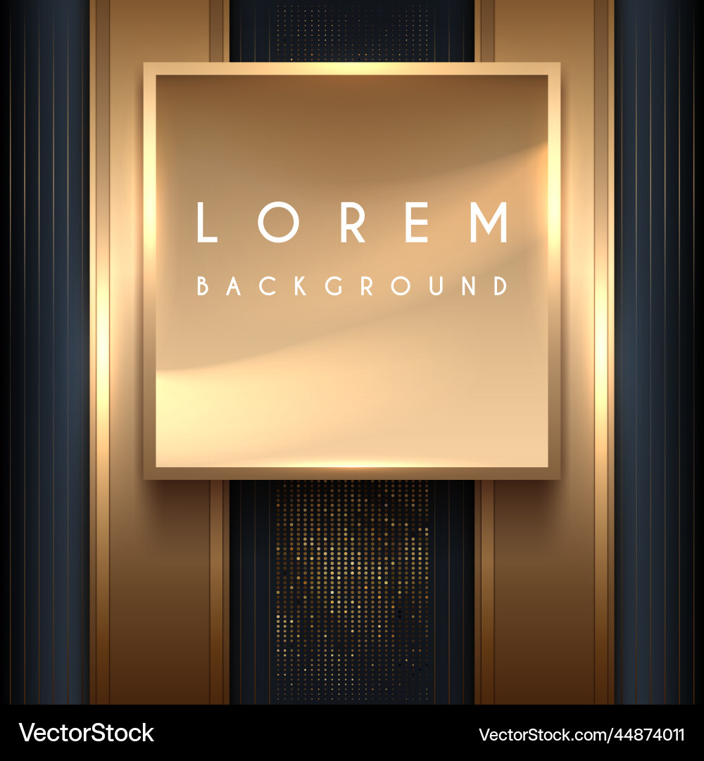 Gold luxury frame template background Royalty Free Vector