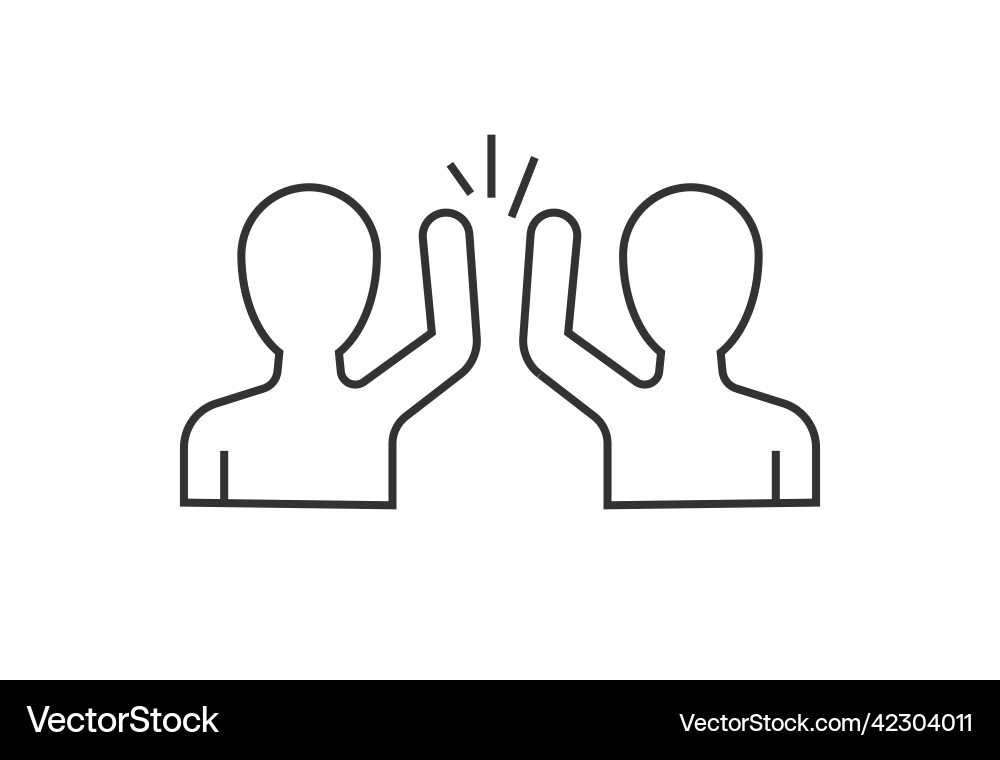 Hi five for success collaboration Royalty Free Vector Image