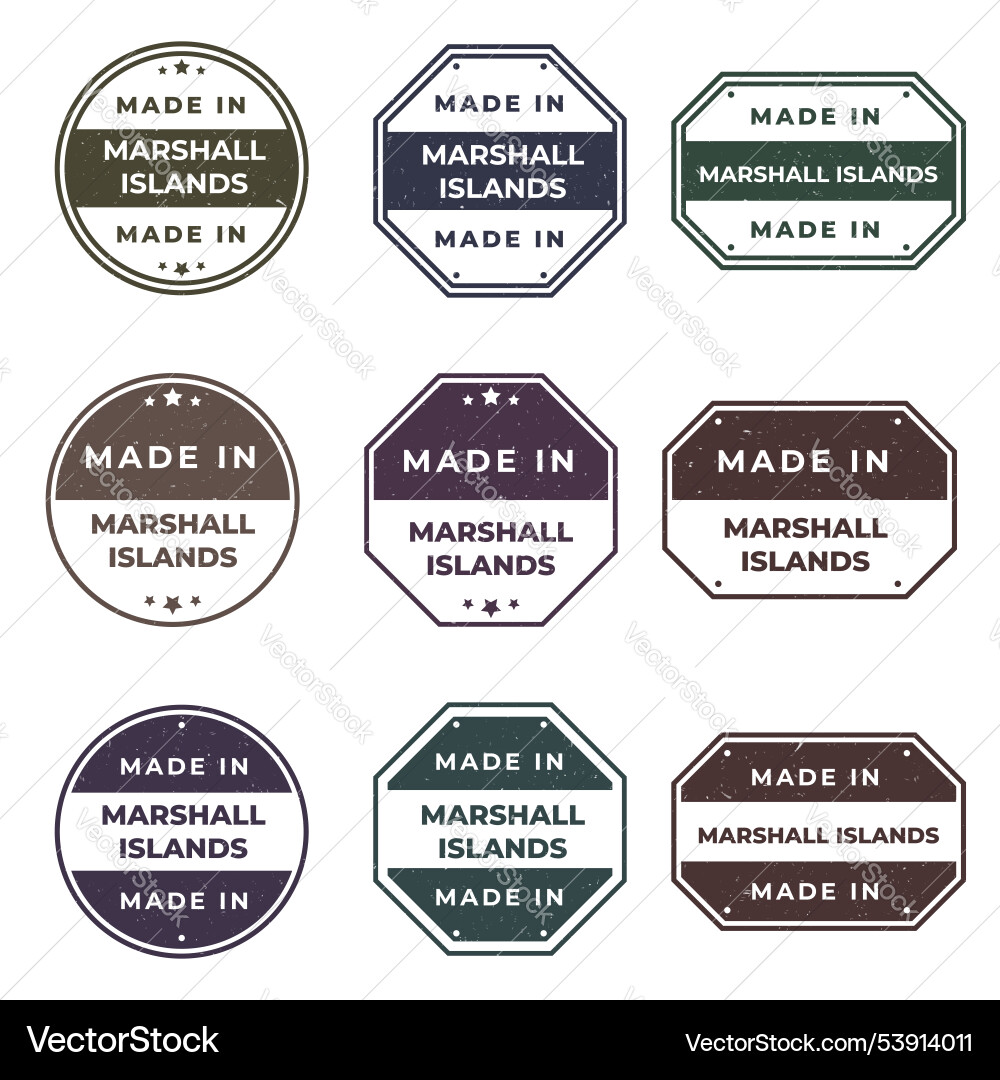 Set of made in marshall islands labels ready Vector Image