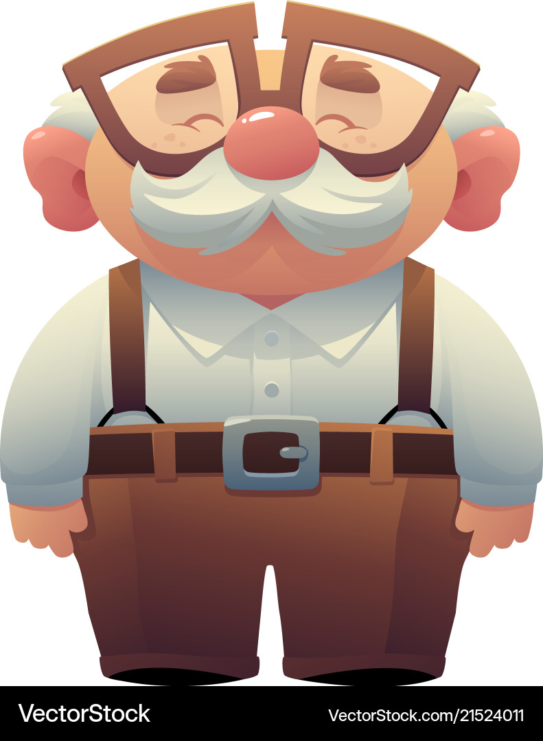 Smiling Grandpa with Glasses Royalty Free Vector Image