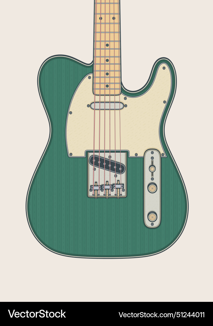 Solid body vintage guitar Royalty Free Vector Image