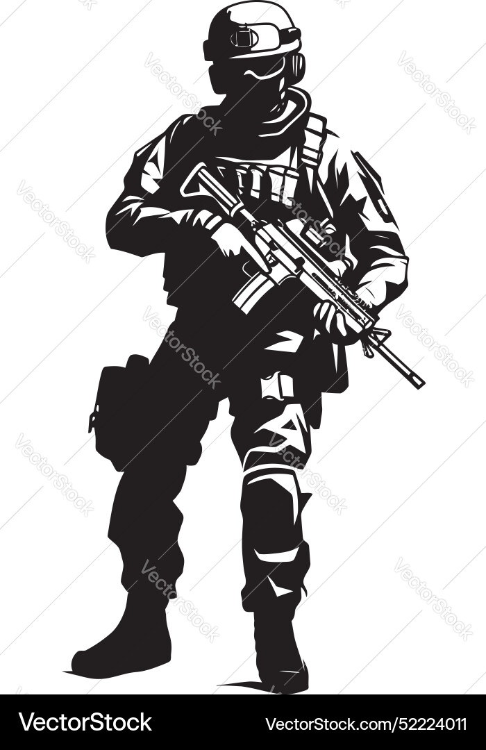 Strikeforce sentinel black logo featuring swat Vector Image