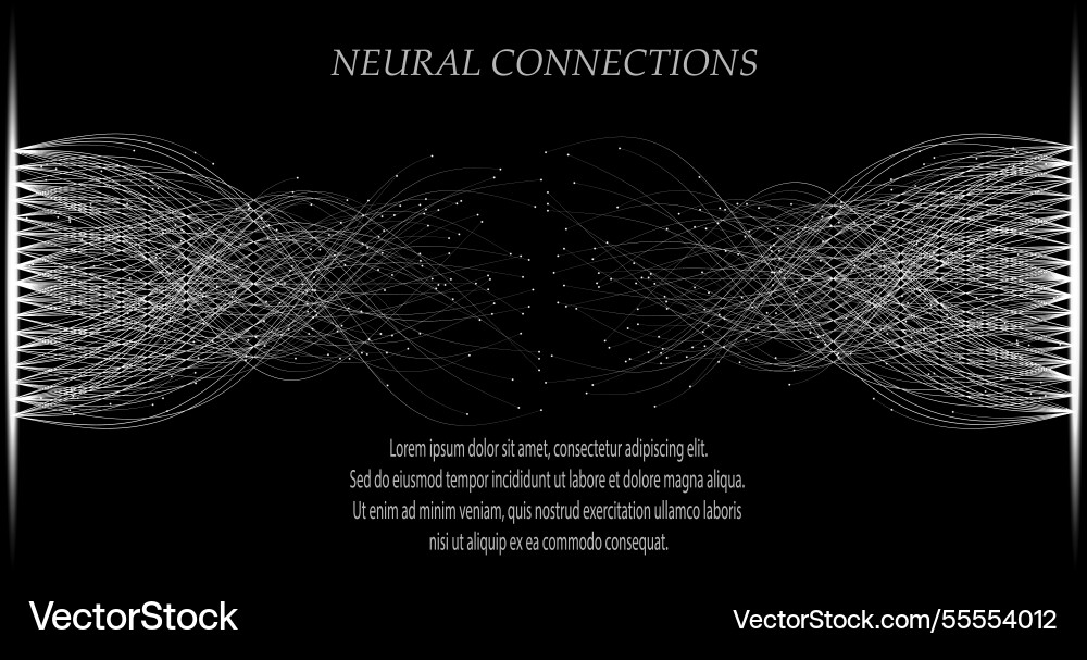 Abstract visualization of neural connections thin Vector Image