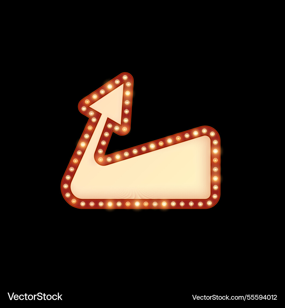 Arrow shaped frame circus lighting style Vector Image