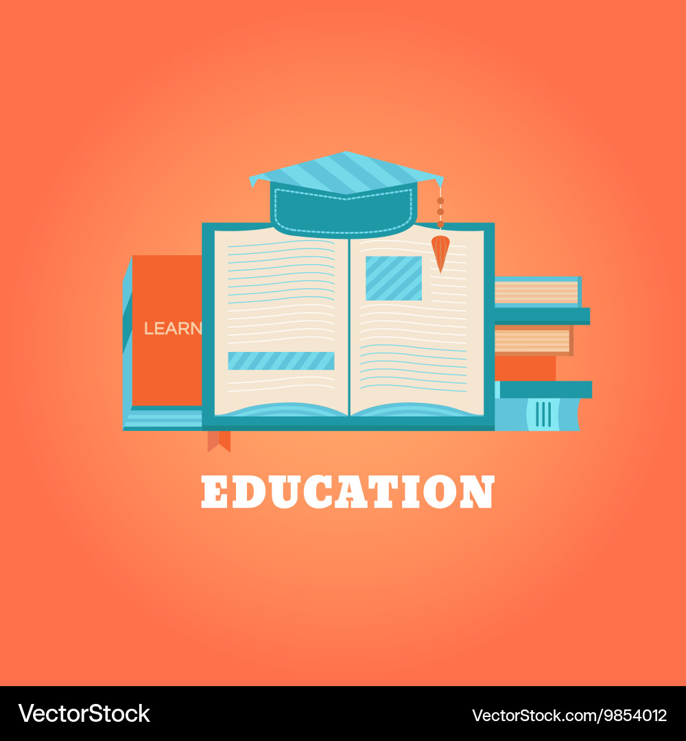 Concept books for learning Royalty Free Vector Image