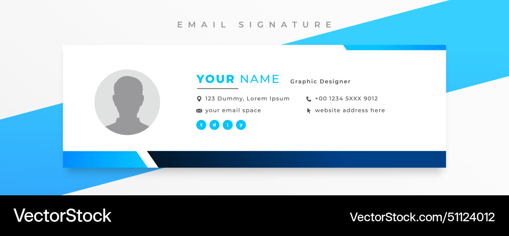 Corporate mail signature card template design Vector Image