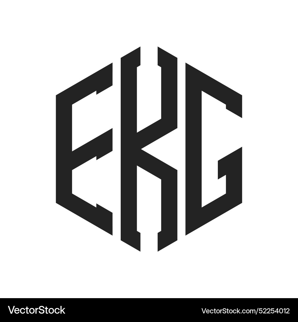 Ekg logo design initial letter monogram Royalty Free Vector