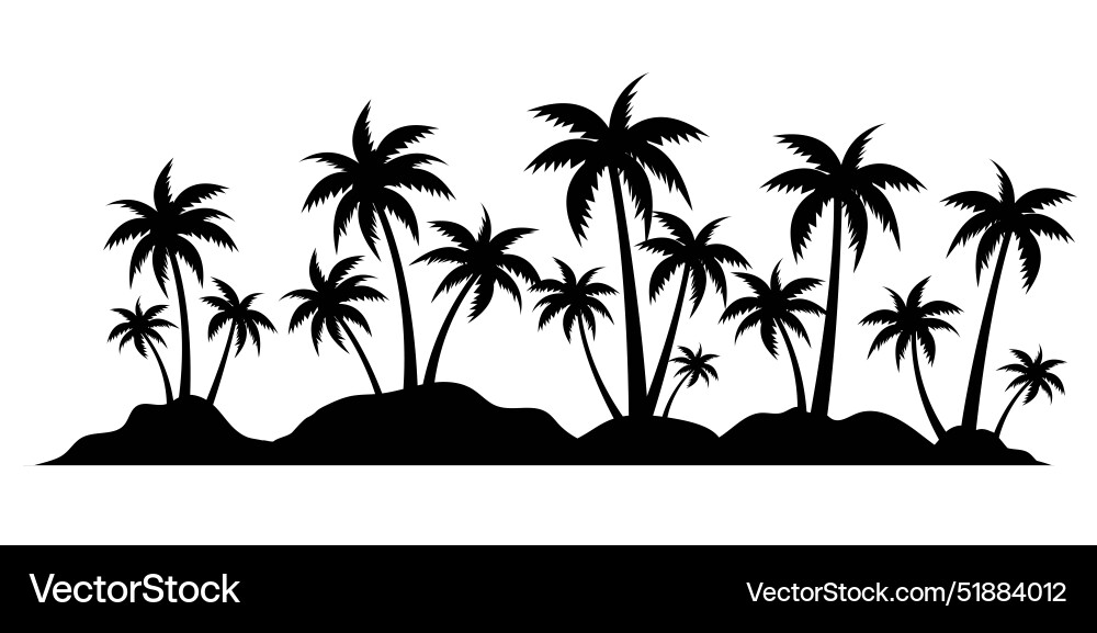 Green tropical tree border isolated and white Vector Image