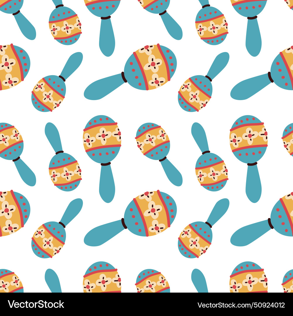 Hand drawn mexican maracas seamless pattern Vector Image