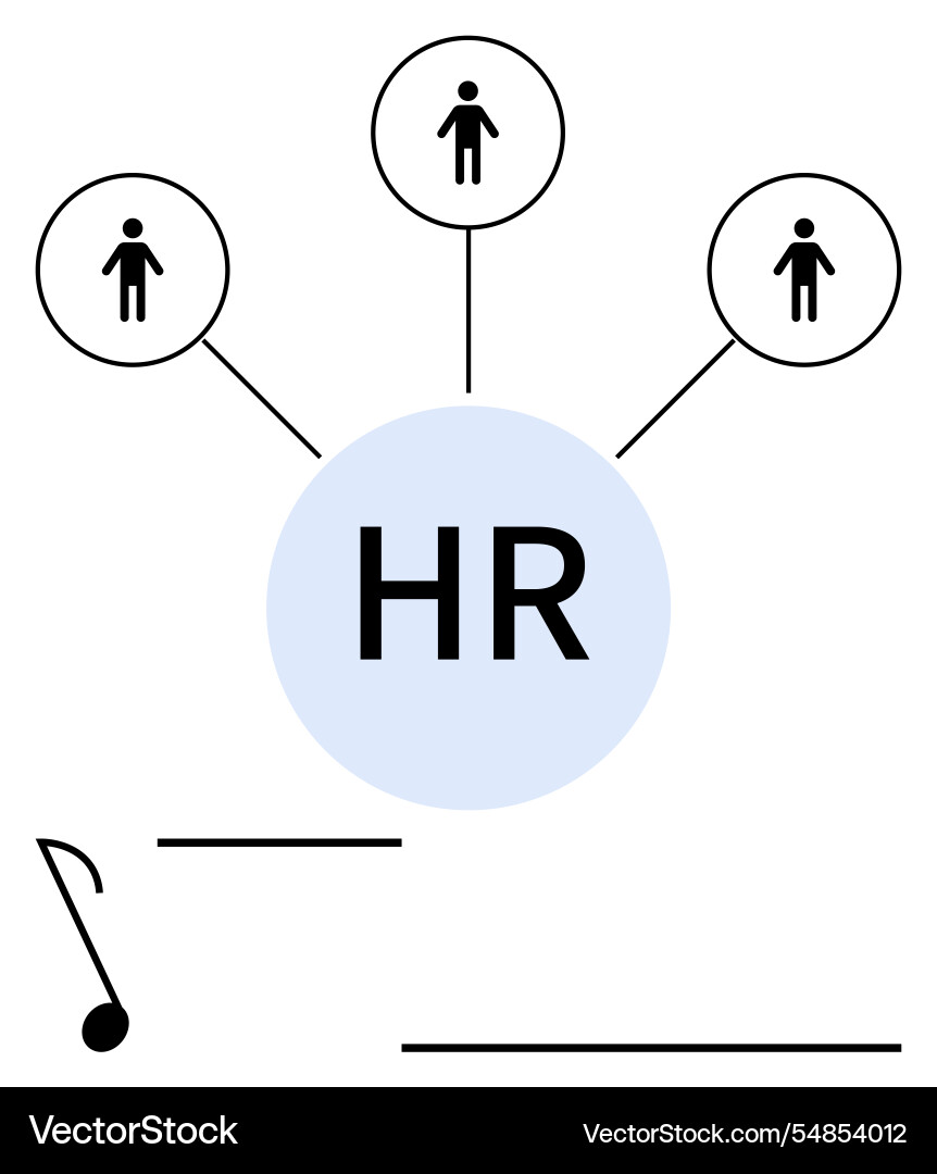 Hr network connecting employees in simplified Vector Image