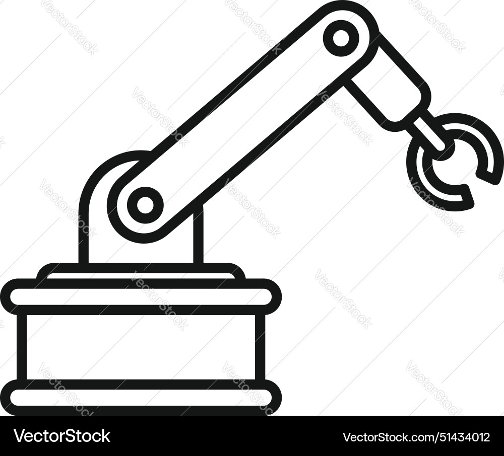 Line art of a robotic arm Royalty Free Vector Image