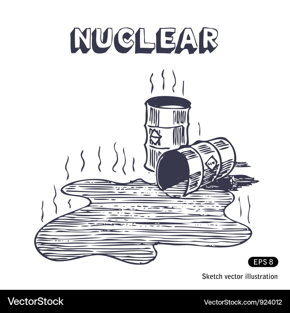 Metal barrels with nuclear waste Royalty Free Vector Image