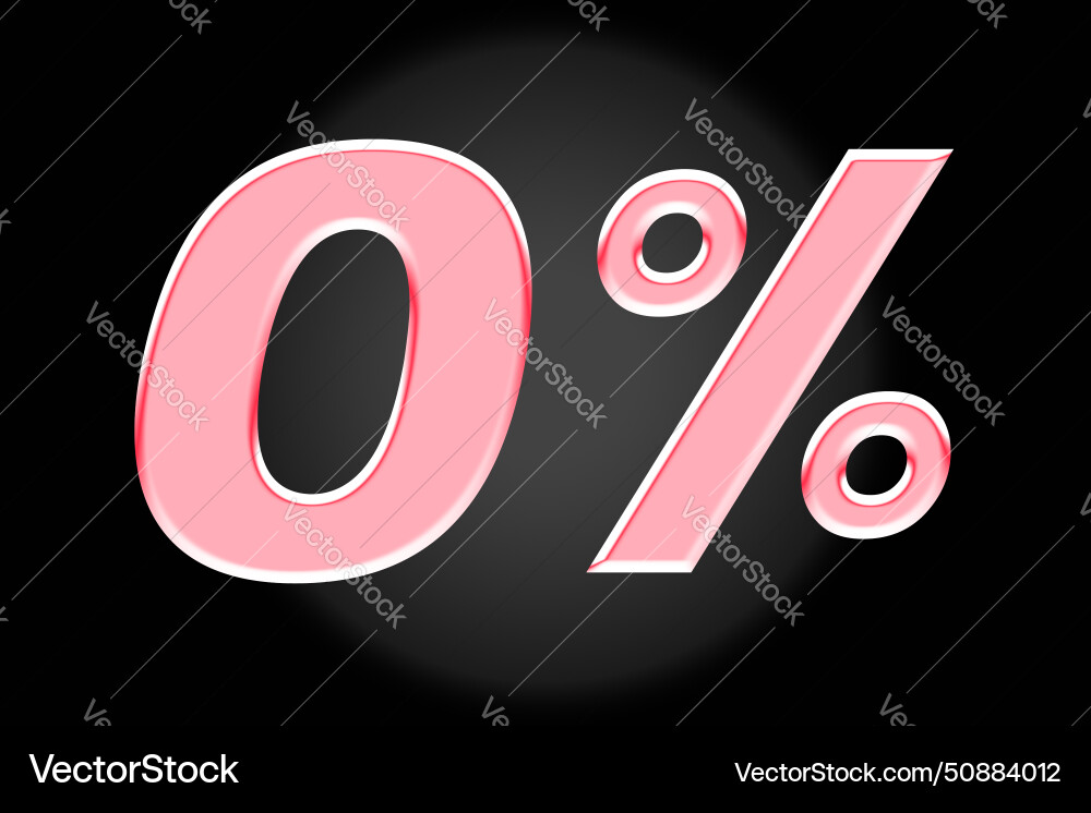 Number 0 is shiny pink mixed with white grad Vector Image