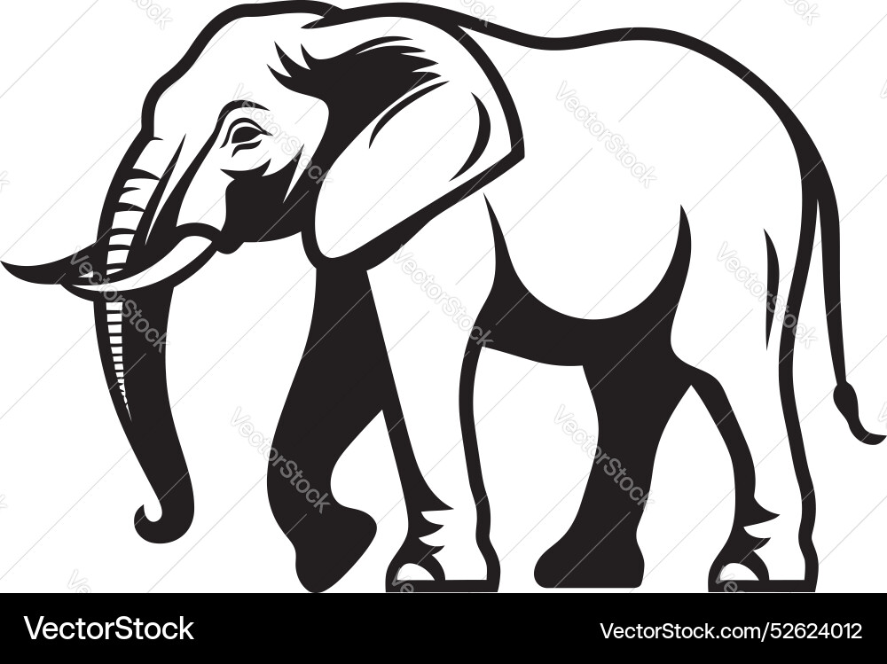 Regal pachyderm logo the presence Royalty Free Vector Image