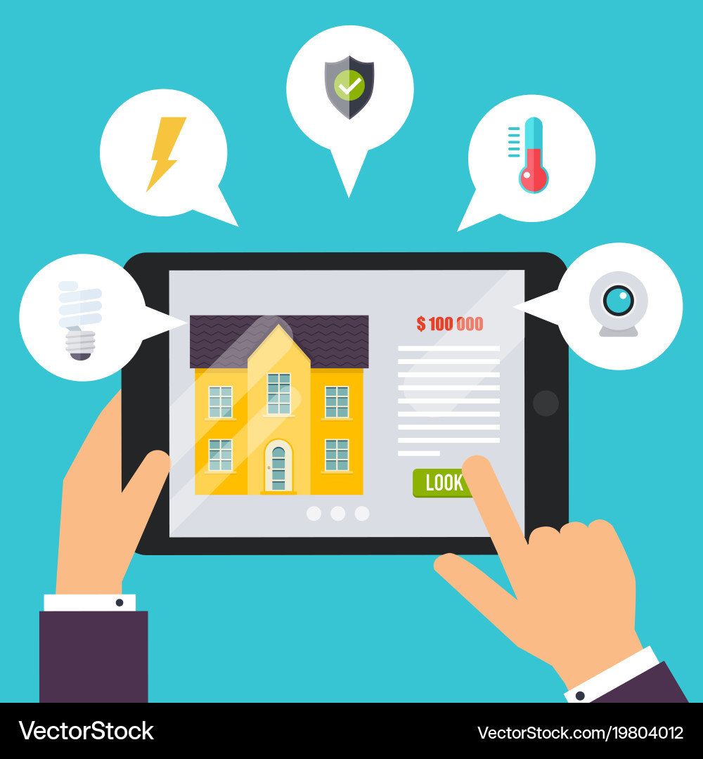 Smart house home control application concept Vector Image