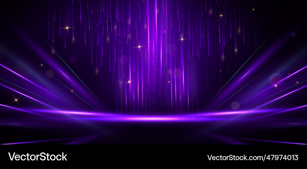 Abstract purple light rays on black background Vector Image