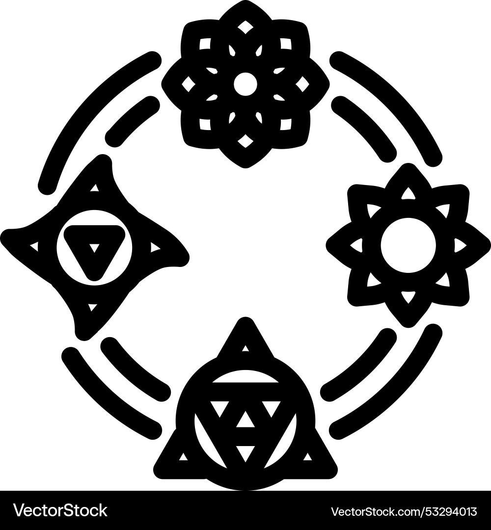 Chakra acupuncture line icon Royalty Free Vector Image