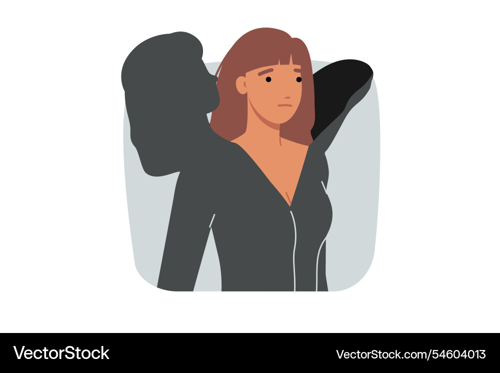 Introvert woman hides behind shell to avoid Vector Image