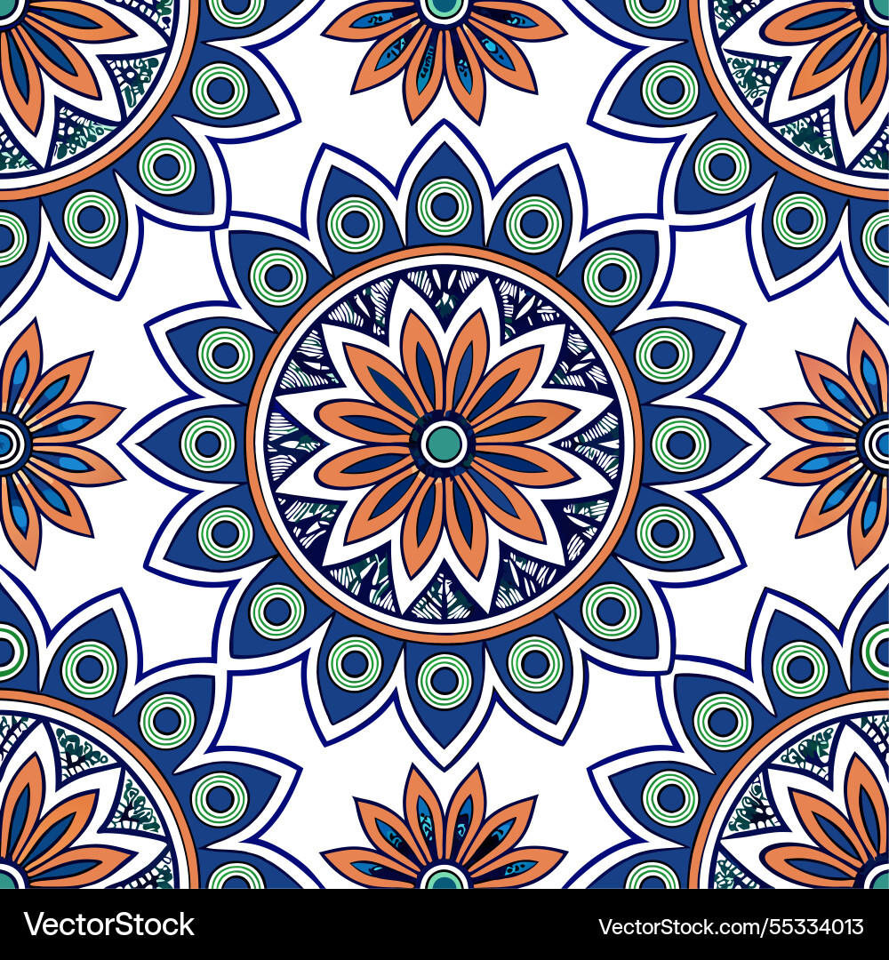 Moroccan floral geometric seamless tile pattern Vector Image