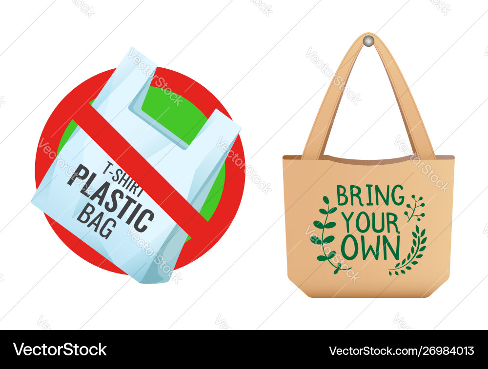 Plastic bag prohibited crossed out icon Royalty Free Vector