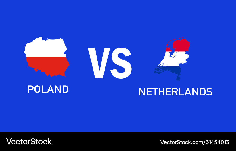 Poland and netherlands match design map emblem Vector Image