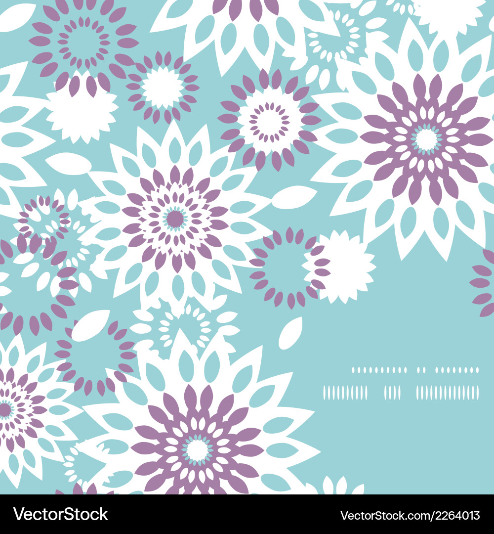 Purple and blue floral abstract frame corner Vector Image