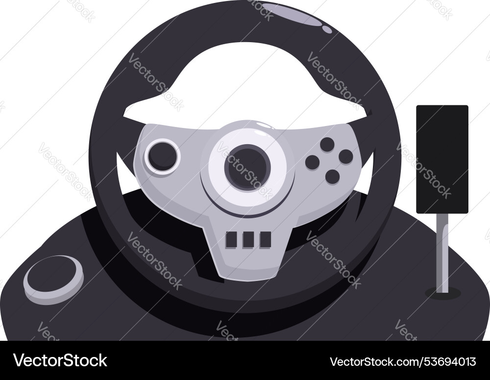 Racing simulator steering wheel with gear shift Vector Image