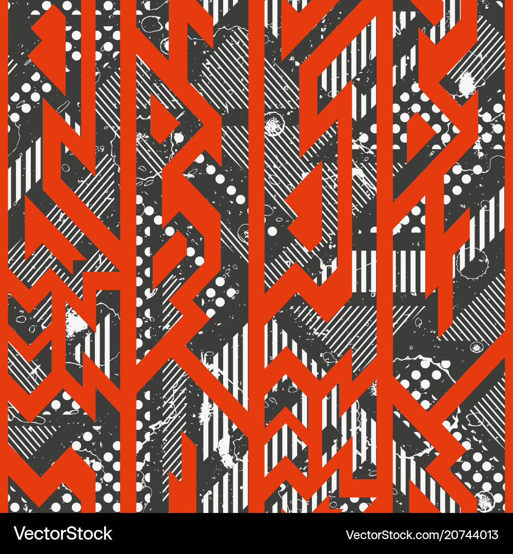 Red color tribal seamless pattern Royalty Free Vector Image