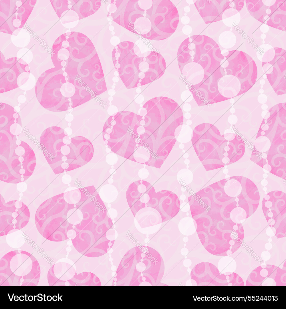 Seamless gentle valentines pattern with pink Vector Image