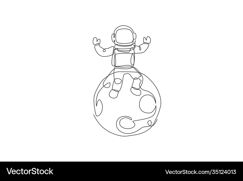Single continuous line drawing floating Royalty Free Vector