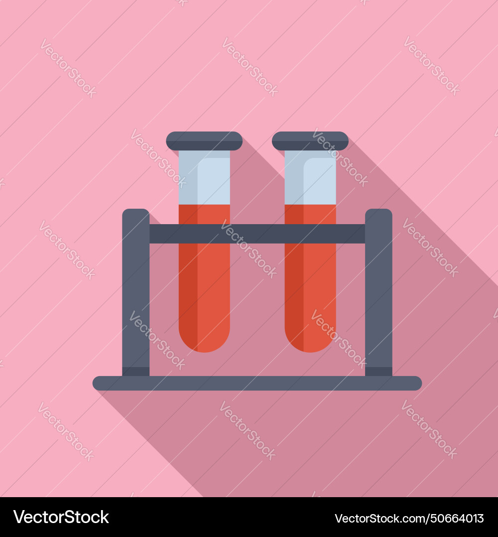 Test tubes stand icon flat system shield Vector Image