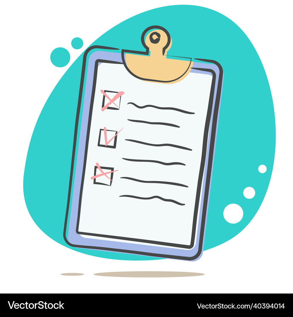 Checklist doodle hand drawn Royalty Free Vector Image