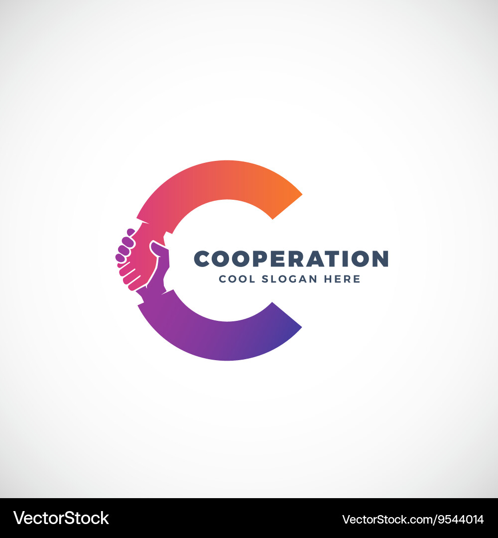 Cooperation abstract sign symbol or logo Vector Image