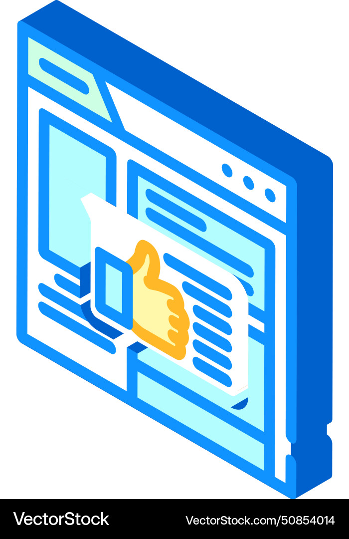 Design critique ux ui isometric icon Royalty Free Vector