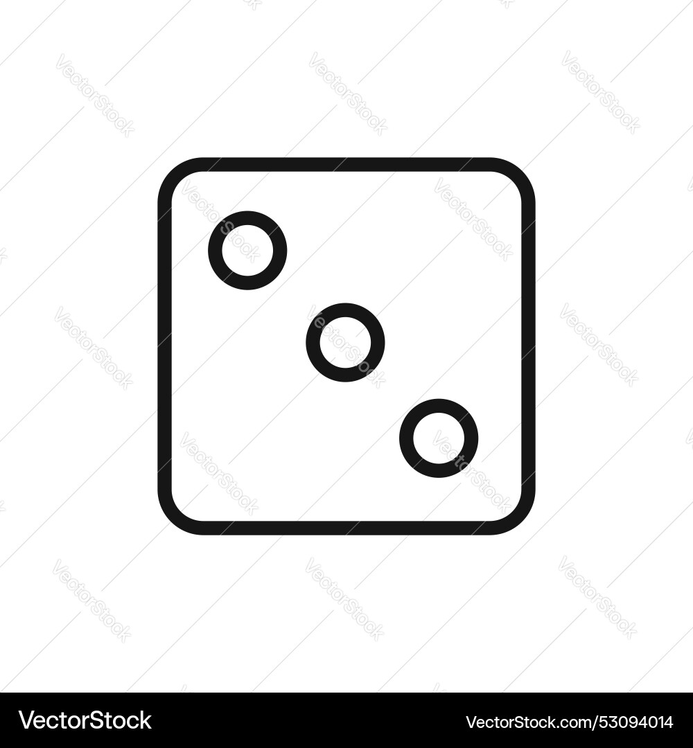 Dice three icon isolated on white background Vector Image